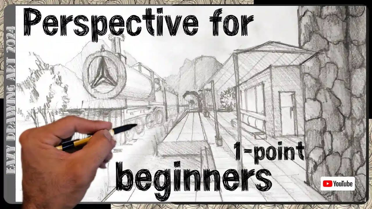 How to Draw a Realistic Train in One-Point Perspective for Beginners ...