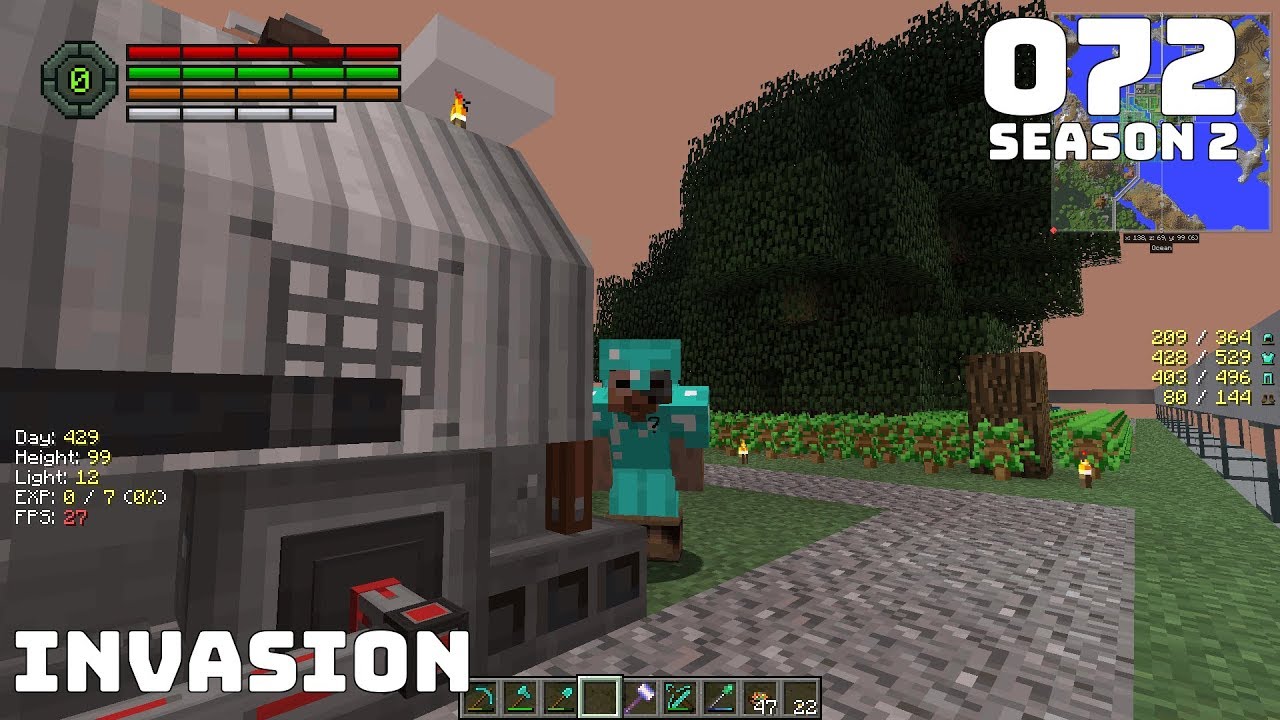 Minecraft Invasion! - Air Lock, Ender Pearls, and Axes! - S02E072 - YouTube