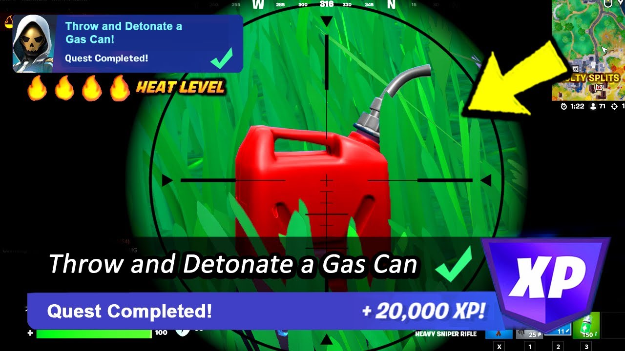 Throw And Detonate A Gas Can Fortnite Most Wanted Quests Youtube