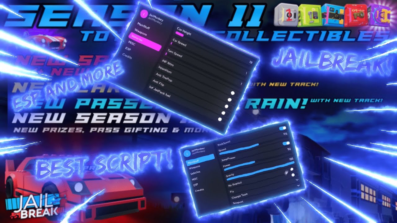 BEST Roblox jailbreak script [jailmonkey] gun + vehicle mods + more ...