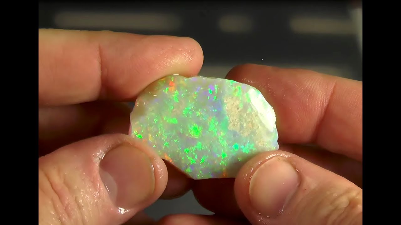 Cutting the Rainbow Shield Opal Part 1 - YouTube