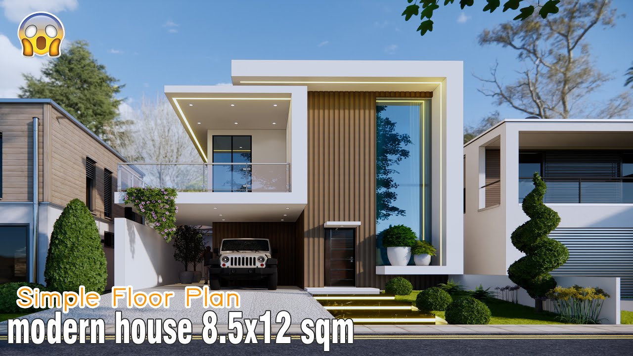 MODERN HOUSE DESIGN | SIMPLE HOUSE 8.5X12 Sqm | CASA MODERNA 8.5X12 Sqm ...