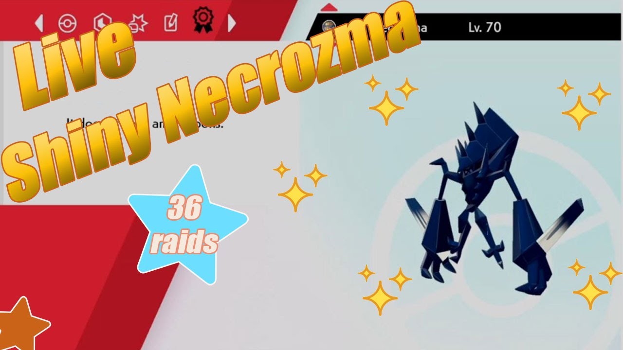 Live Shiny Necrozma - 36 raids - Crown Tundra - Pokemon Shield - YouTube