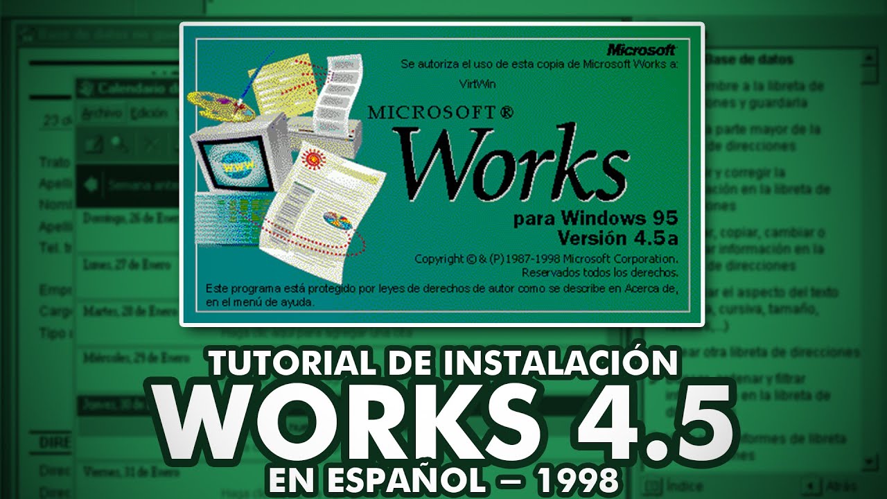 Instalación de Microsoft Works 4.5 (en Español) - Tutorial - YouTube