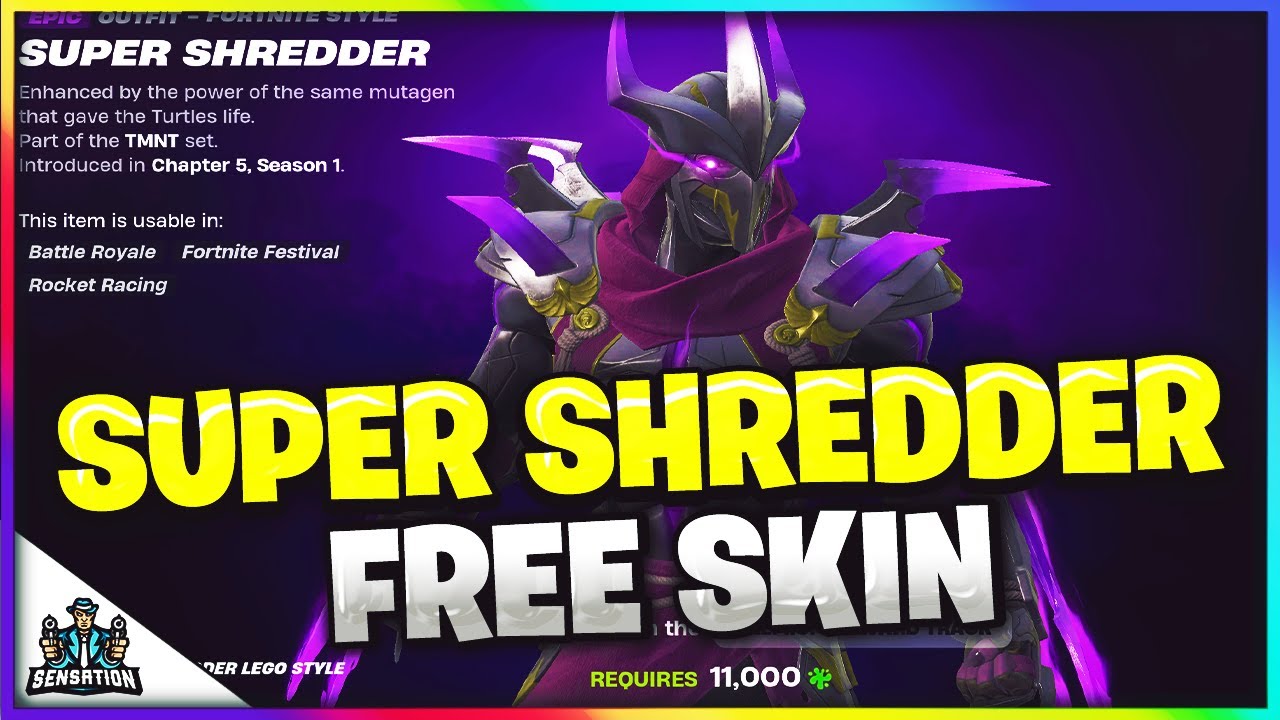 FREE SUPER SHREDDER SKIN FORTNITE - YouTube