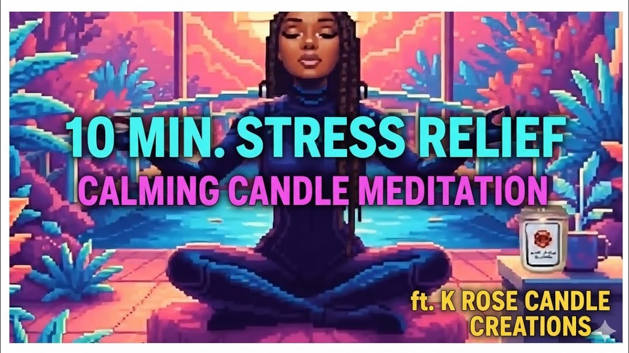 10 Min. Stress Relief | Calming Candle Meditation ft. K Rose Candle ...