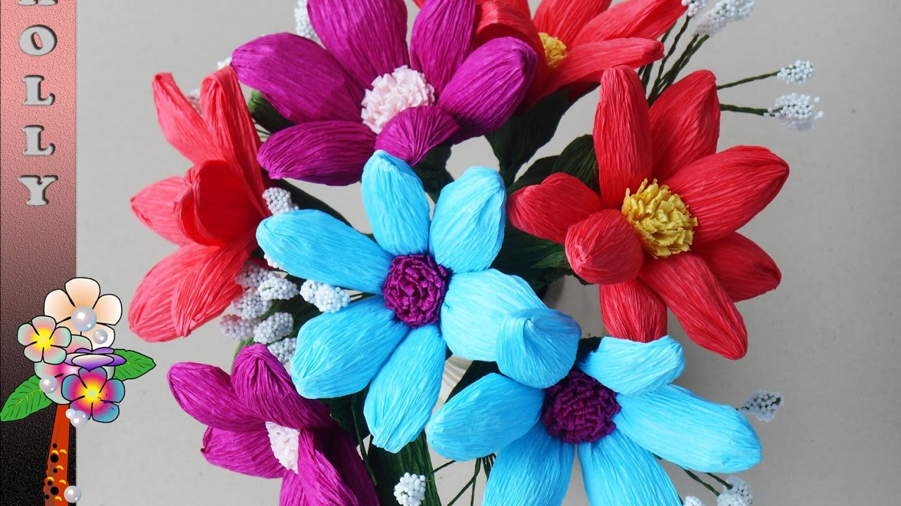 Paper Flowers Tutorial Easy - YouTube