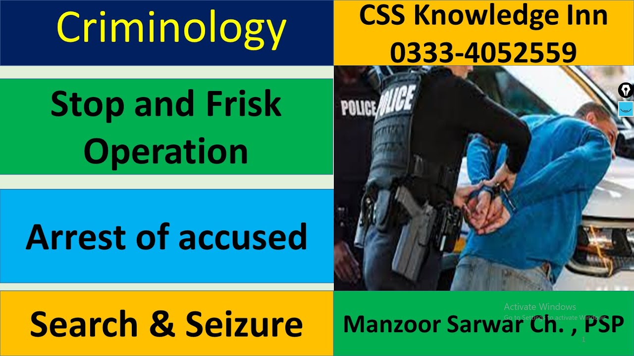 Stop and Frisk | Arrest | Search & Seizure | - YouTube