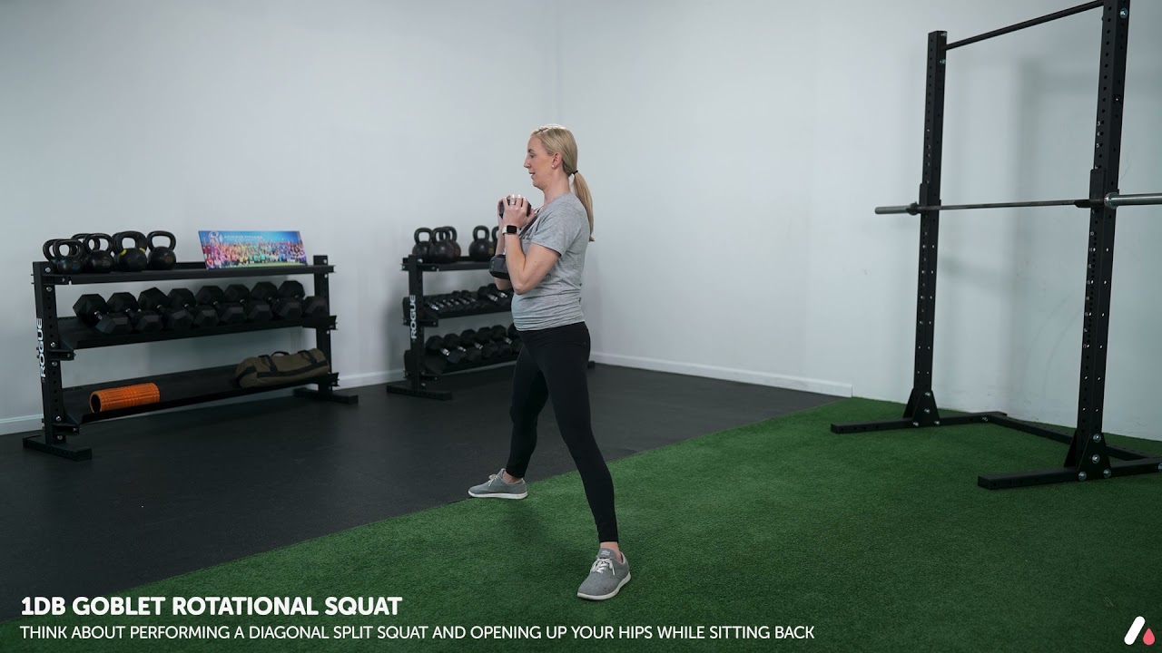 1DB Goblet Rotational Squat - YouTube