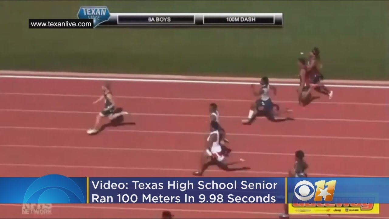 Video: Texas High School Senior Runs 100 Meters In 9.98 Seconds - YouTube