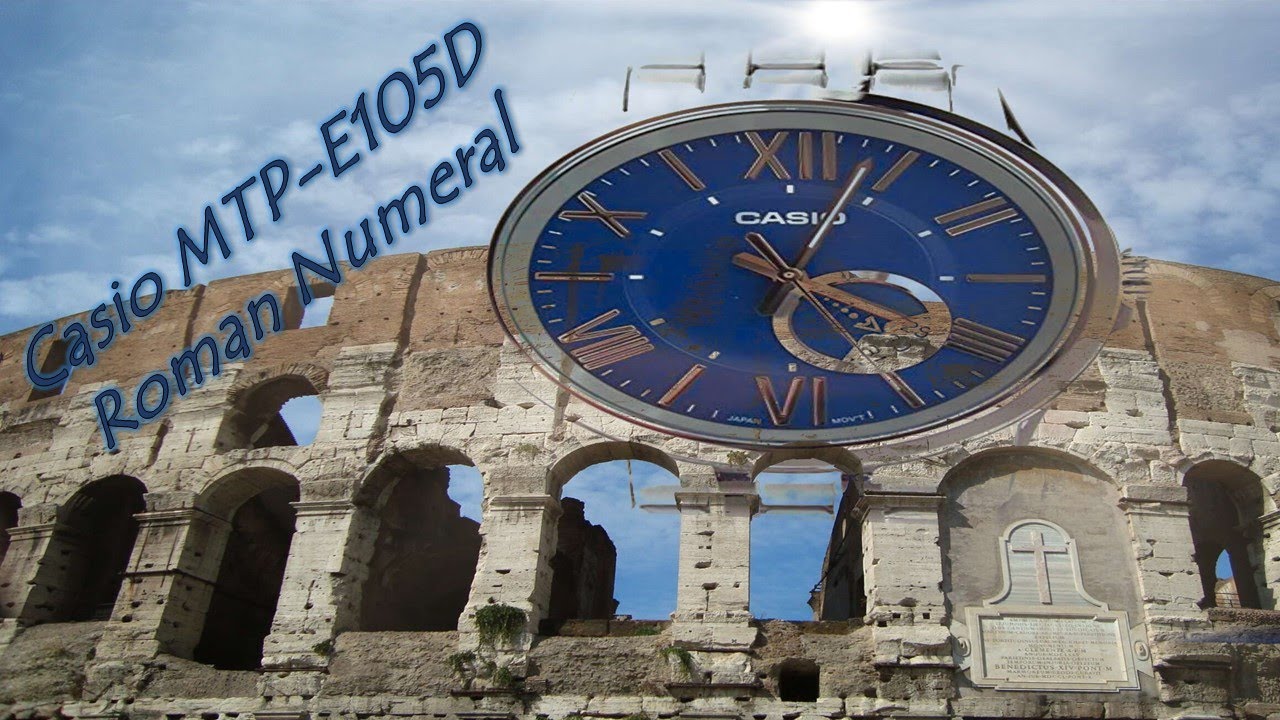 Casio MTP E105D Large Roman Numeral Quartz - YouTube