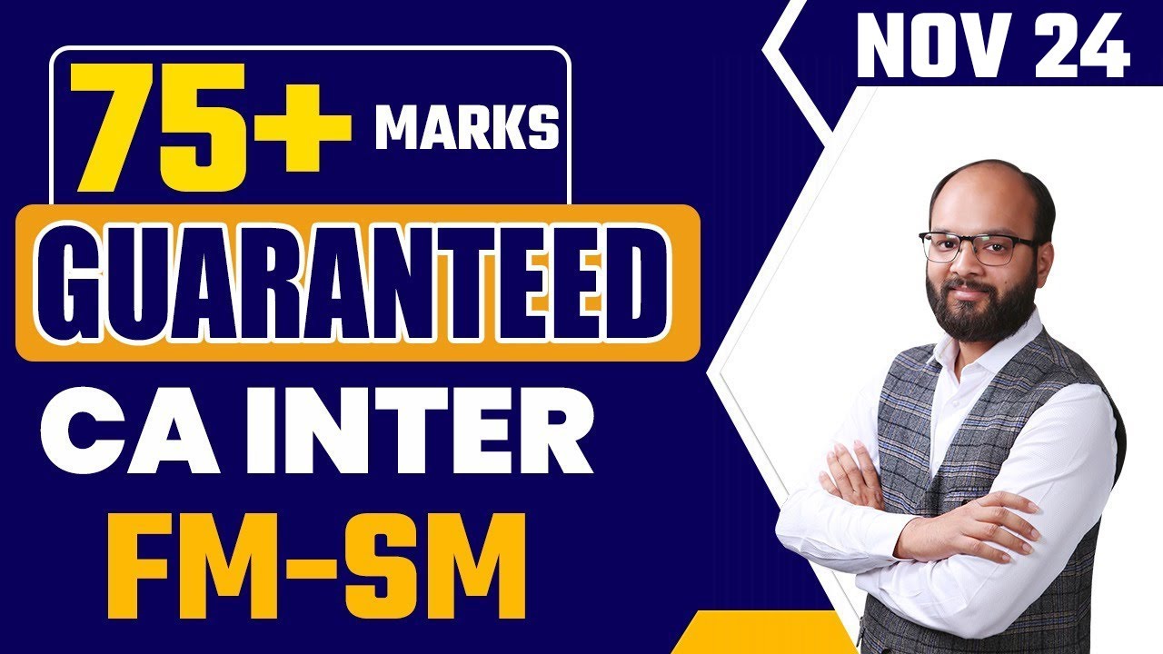 75+ Marks Guaranteed CA Inter FM-SM | How to Pass CA Inter FM-SM | CA ...