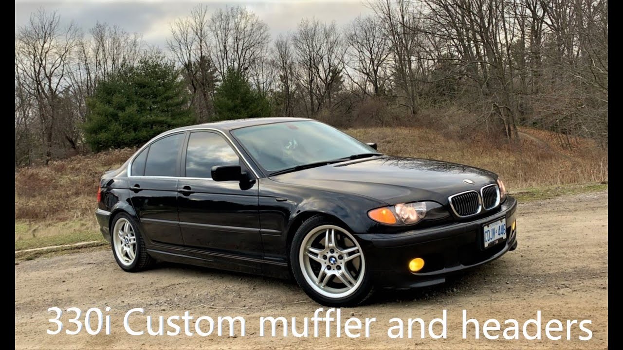 bmw e46 330i custom zhp muffler with headers - YouTube