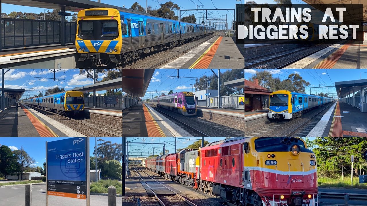 Trains at Diggers Rest - October 2021 - YouTube