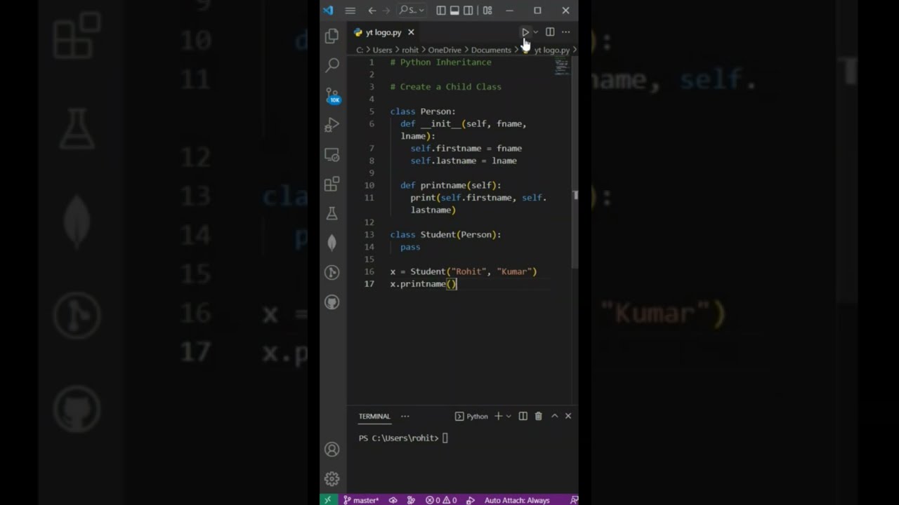 Python Inheritance Create A Child Class In Python Python Tutorial Python Inheritance Create A Child Class In Python Python Tutorial