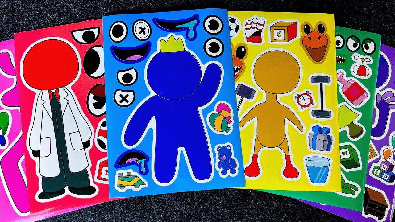 [ PAPER DIY ] Decorate with Sticker Book Dress Up Rainbow Friends # ...