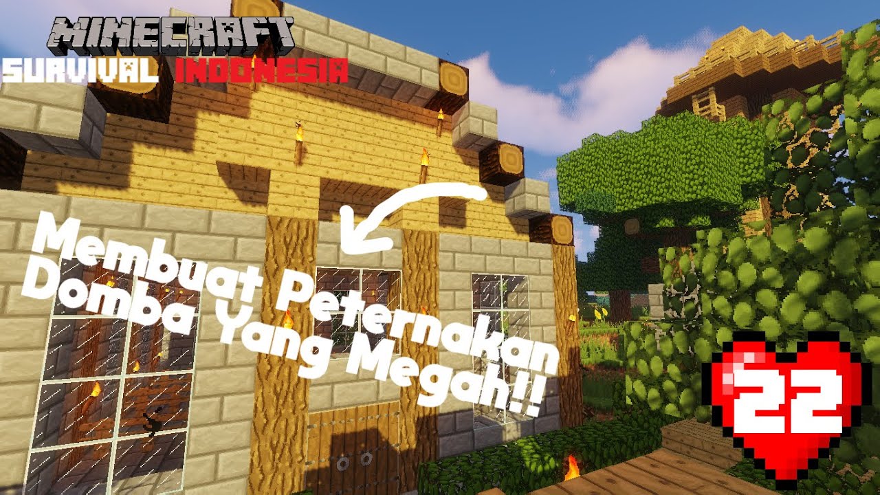 MEMBUAT KANDANG DOMBA! | Minecraft Survival Indonesia - YouTube