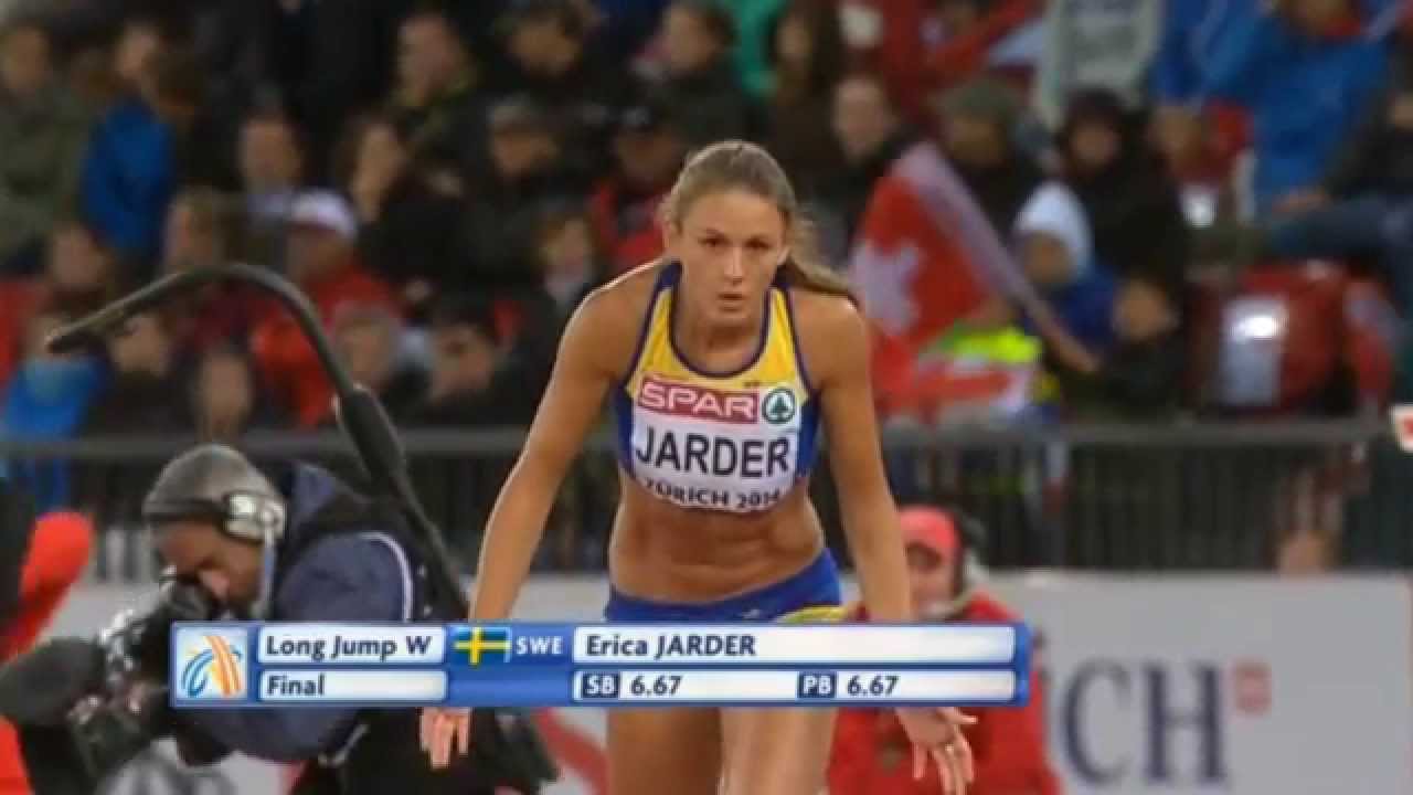 Erica Jarder - Long jump final in Zürich 2014 - YouTube
