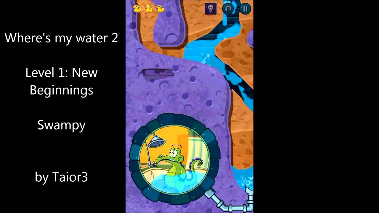 Where's my water 2 Level 1 Walkthrough Swampy - YouTube