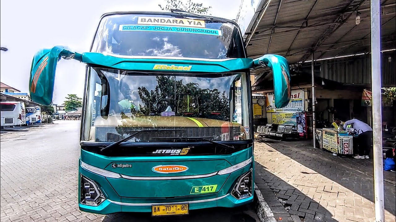 JETBUS 5 EFISIENSI MENGISI RUTE BARU CILACAP - WONOSARI! - YouTube
