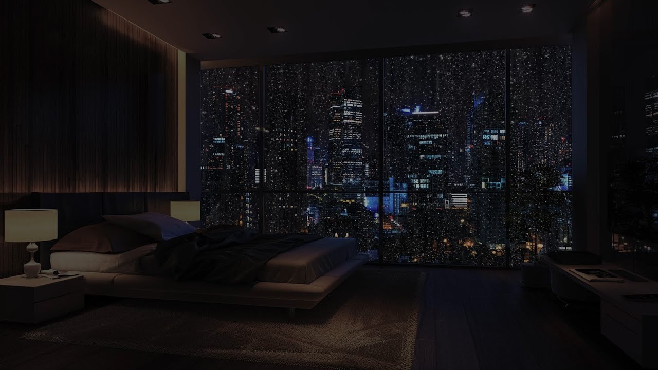 Urban Rainstorm for Deep Sleep - Cityscape Ambience - Rain On Window ...
