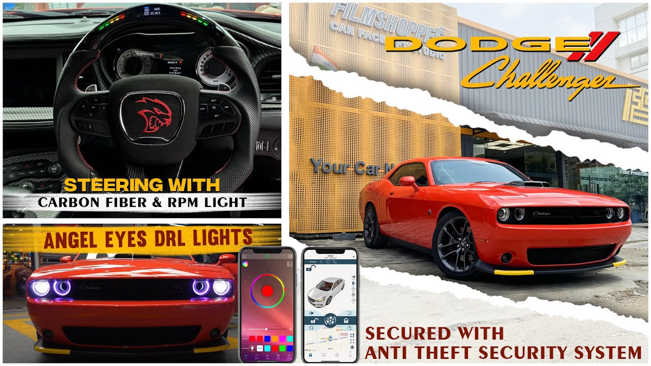 DODGE Challenger Upgraded Carbon Fiber Steering with RPM Lights ...