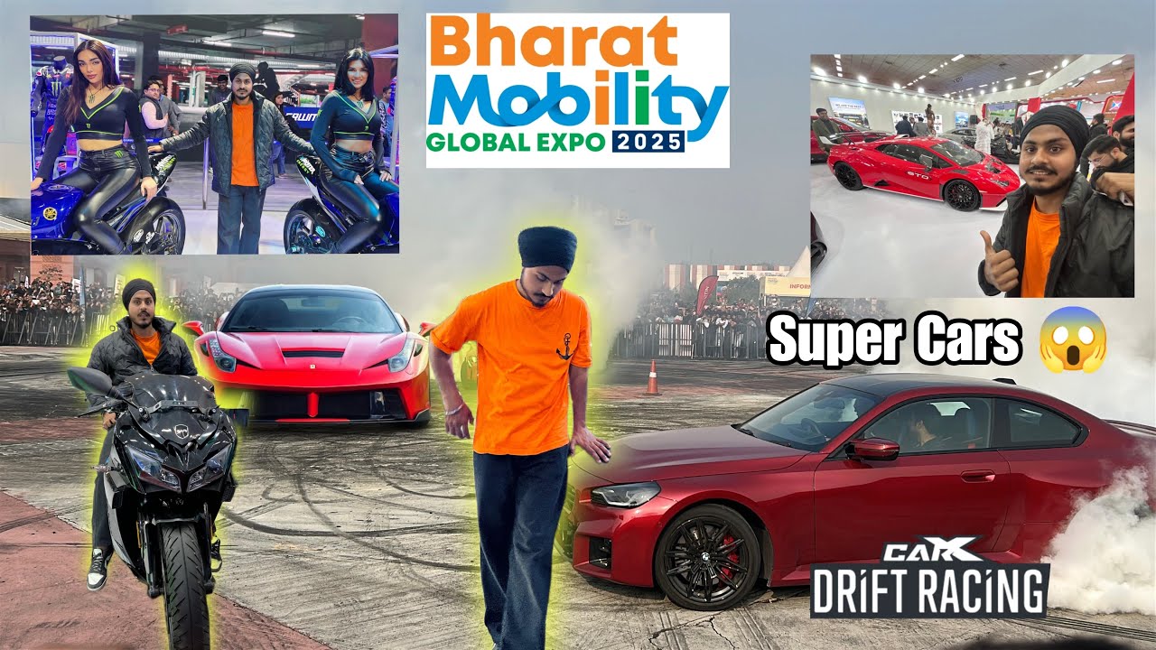 Bharat Mobility Global Expo 2025|| BMW🏁🏇Beemer Drifts🔥|| Russian Models ...