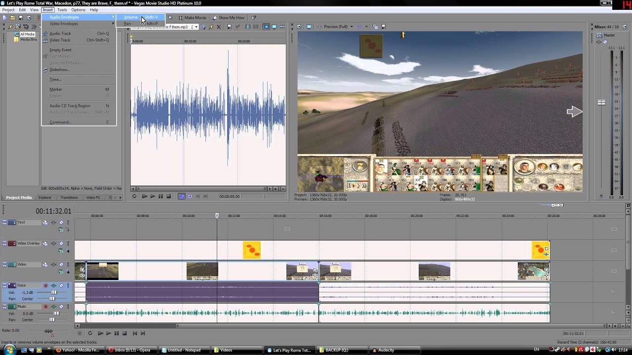 Very Basic Tutorial Audio Volume Levels with Sony Vegas Movie Studio ...