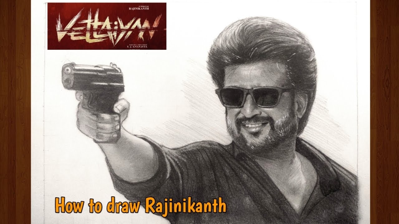 Portrait sketch of Rajinikanth // vettaiyan//easy drawing of ...