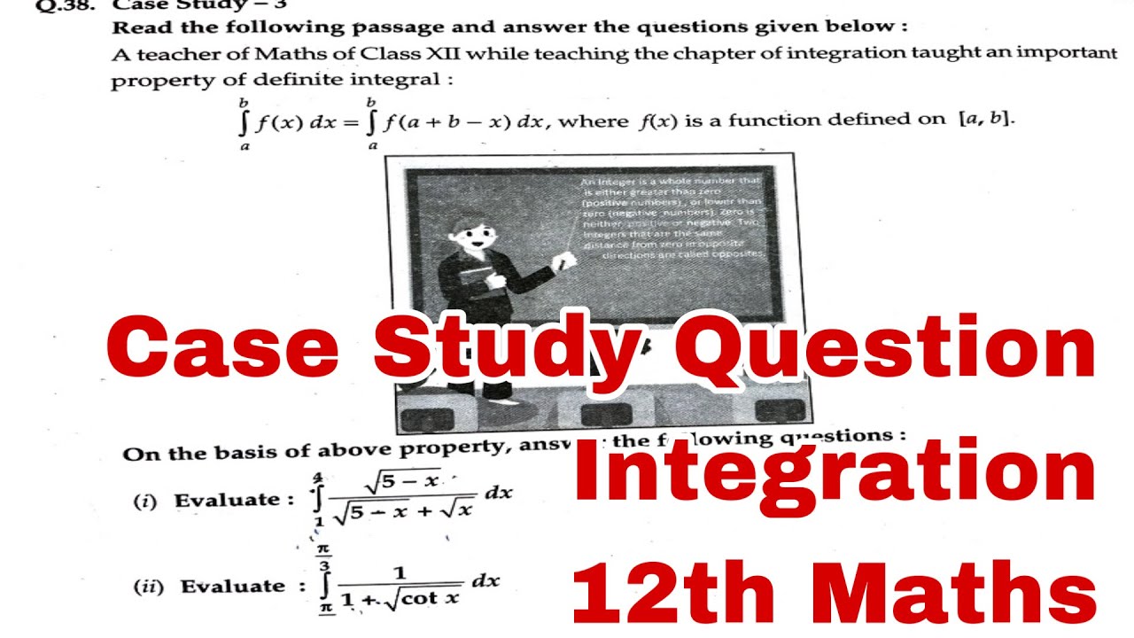 Case study Question Integration 12th Maths U Like Sample paper - YouTube
