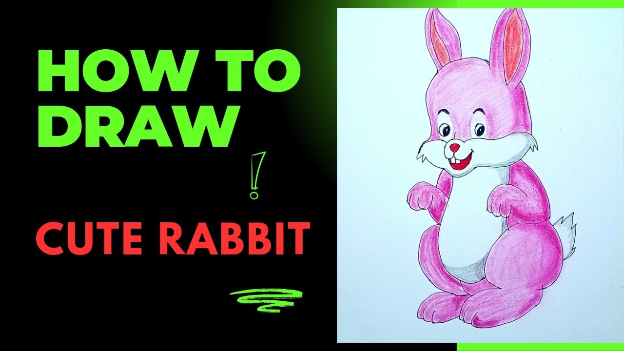 how to draw cute cartoon rabbit - YouTube