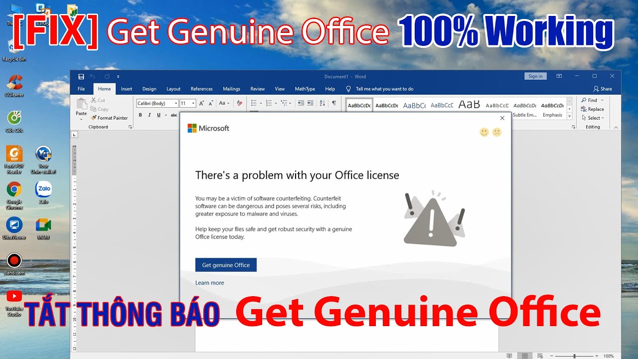 Tăt thông báo Get Genuine Office | How to disable Get Genuine Office ...