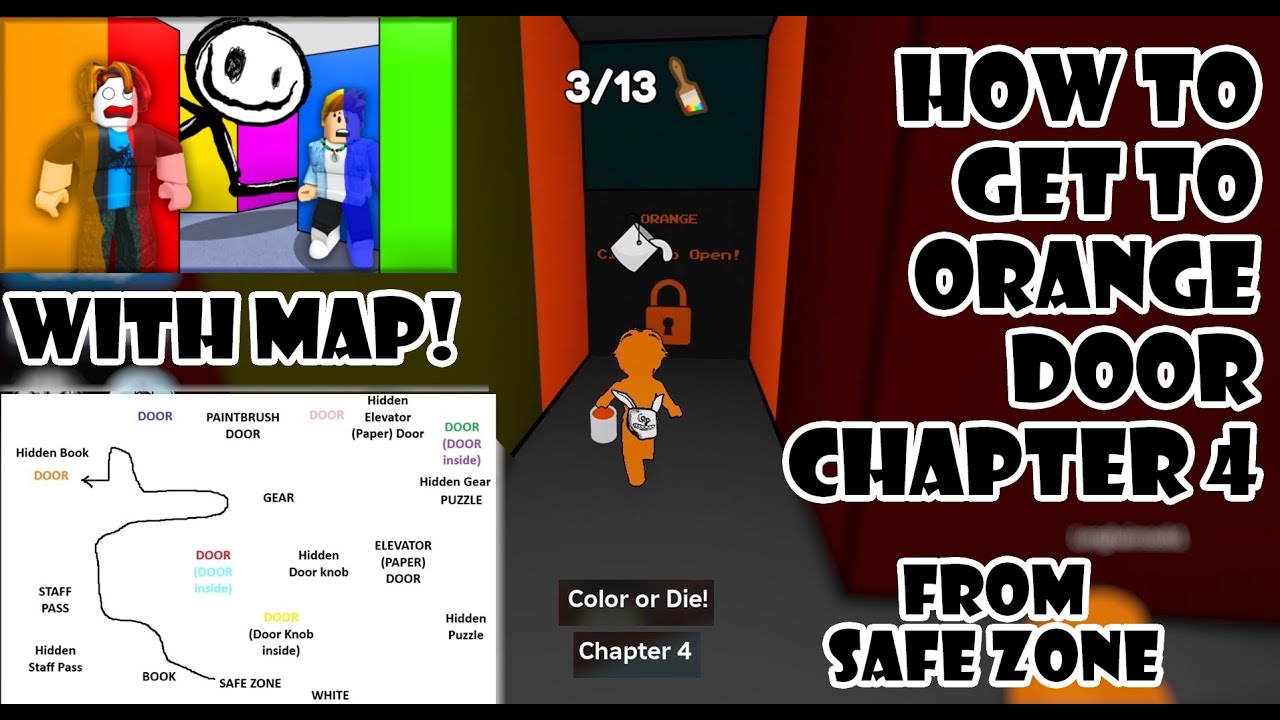 How to get to the Orange Door from Safe Zone in "Color or Die" Chapter ...