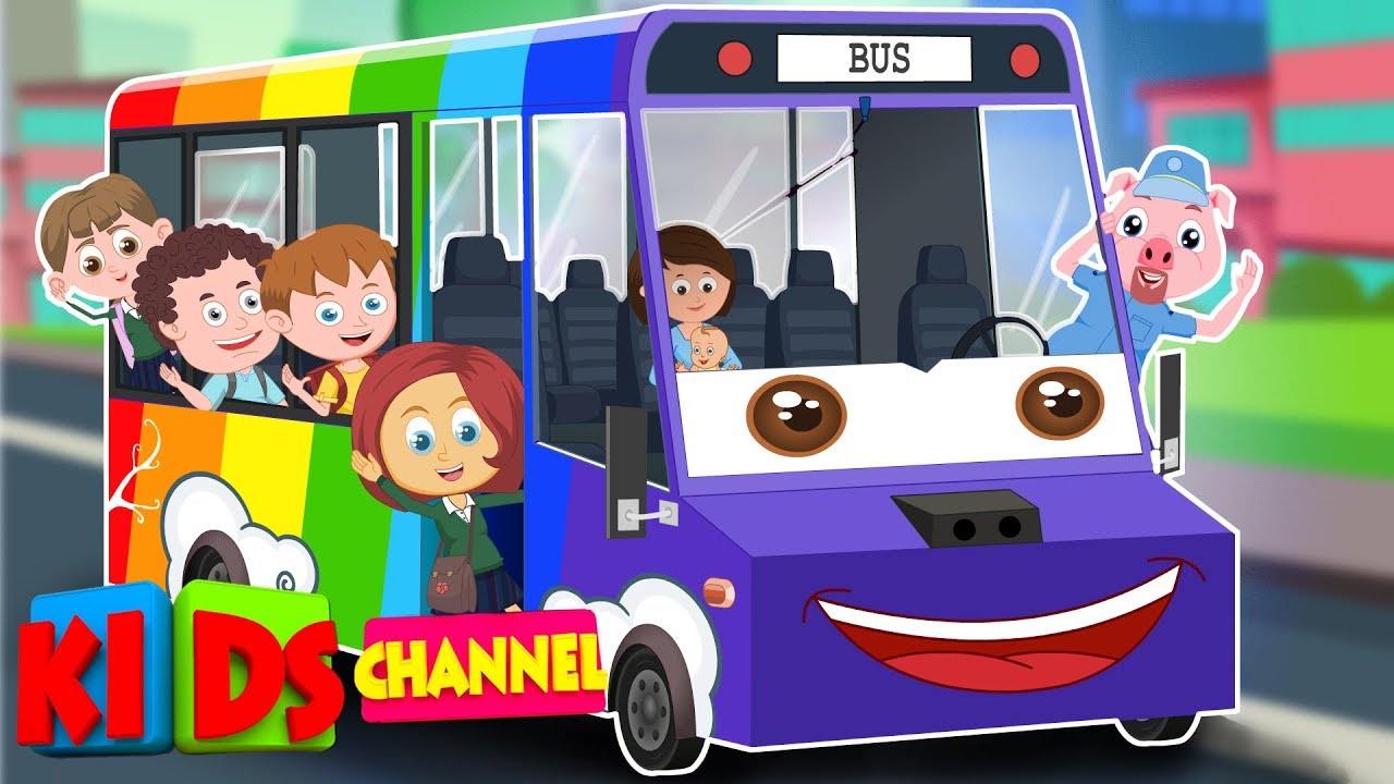 The Wheels On The Bus Go Round And Round | Schoolies Nursery Rhyme ...