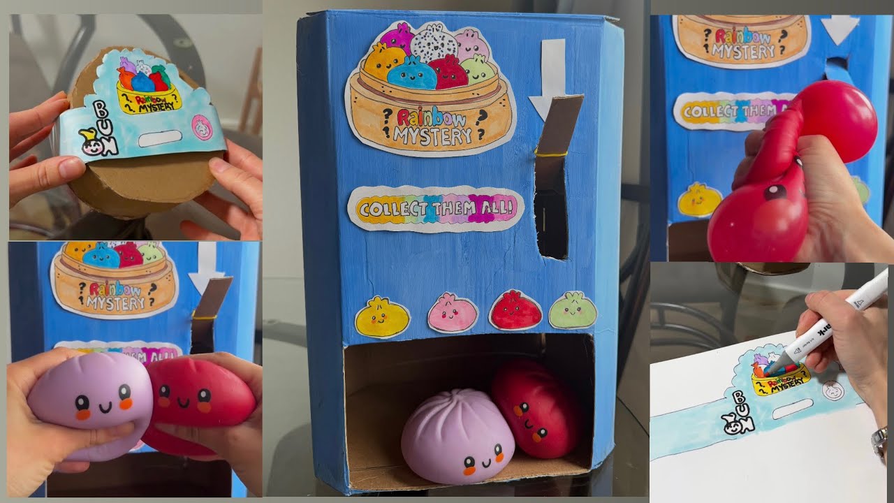 DIY squishy dumpling vending machine!!🥟 (SIMPLE)+(DIYDUMPLING) 🌈 - YouTube