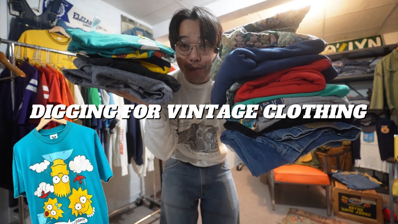 Digging for vintage clothing - YouTube