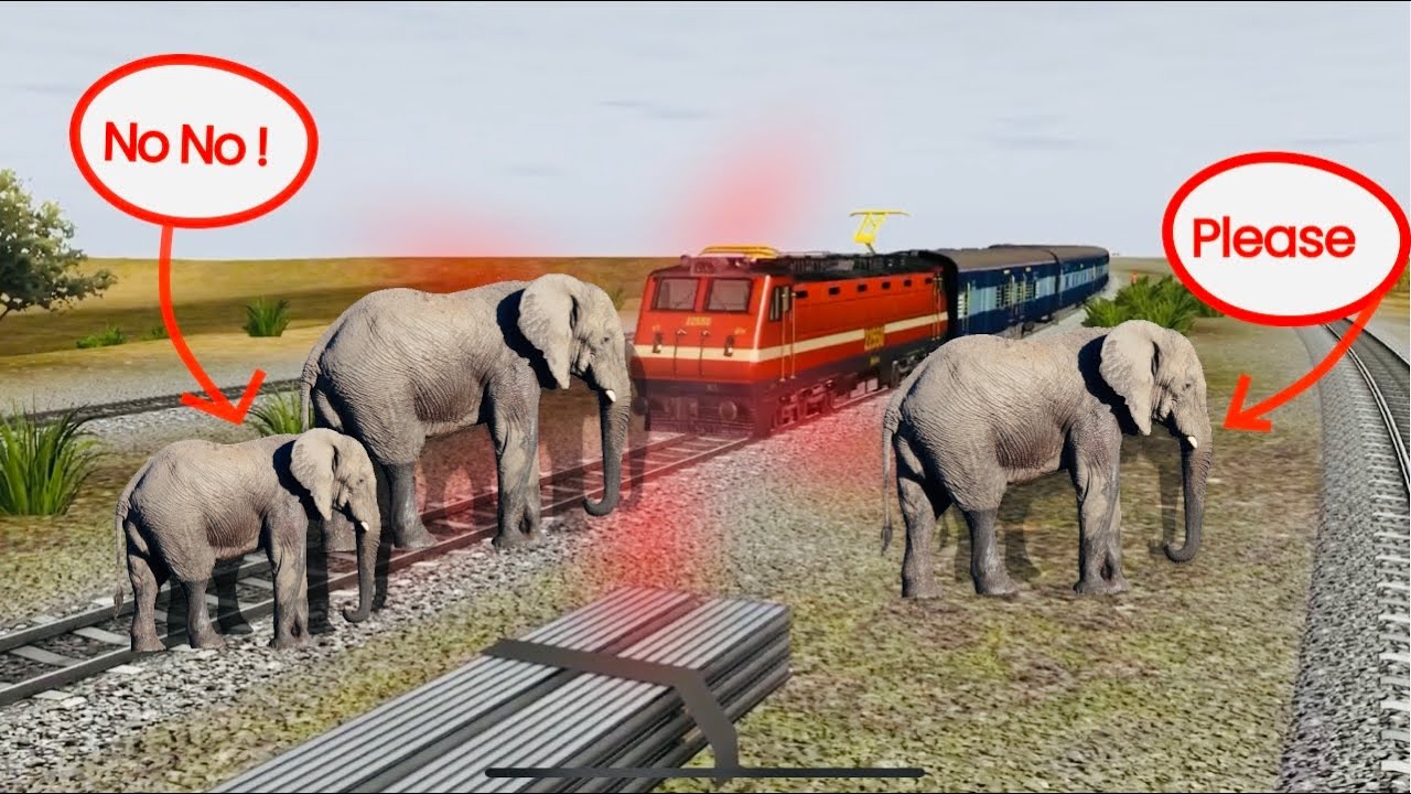 😱 No No Please Stop The Train - Three Elephant vs Train - #kids # ...