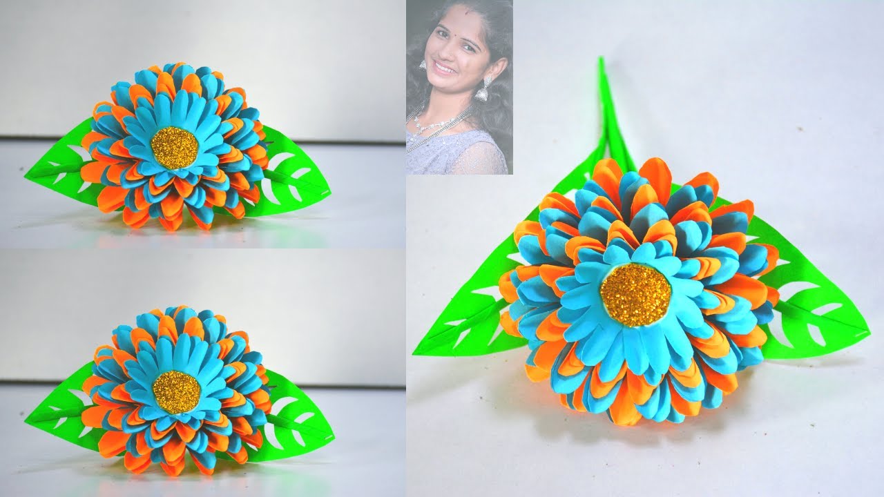 Paper Flower Making Ideas Simple | how to make flower craft - YouTube