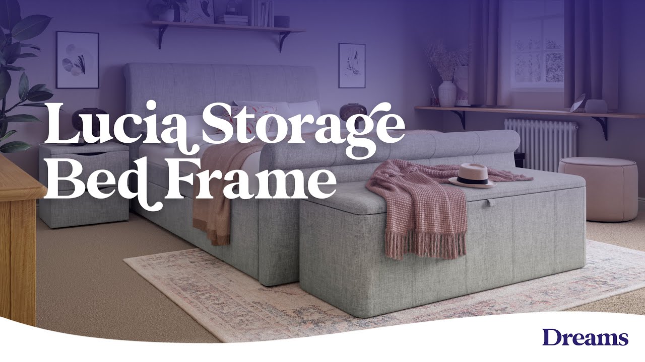 Lucia Upholstered Bed Frame | Dreams Beds - YouTube