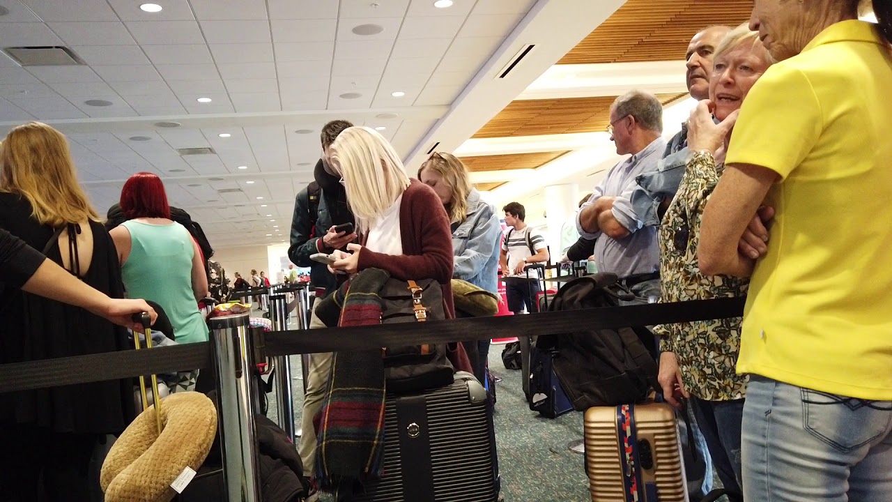 Norwegian Airlines check-in at Orlando airport, on our way to Paris ...