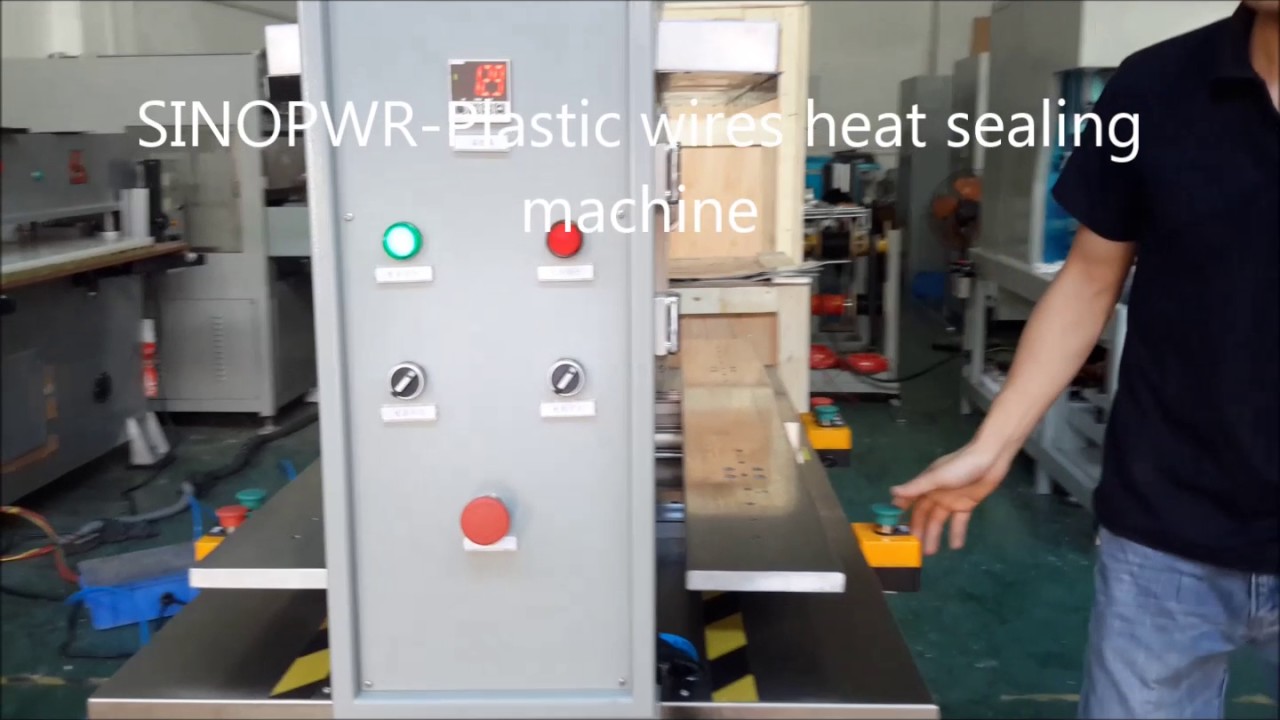 Plastic wires heat sealing machine - YouTube
