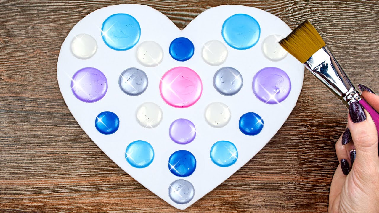 How to Paint Simple Abstract Heart 🩷| Easy Acrylic Painting Ideas for ...