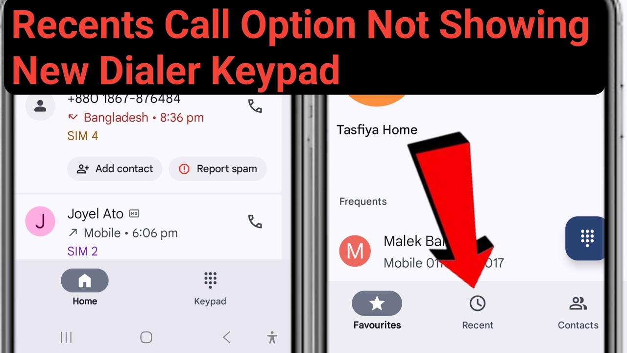 Fix Recent Call Option Not Showing On Dialer Keypad 2025 Update ...