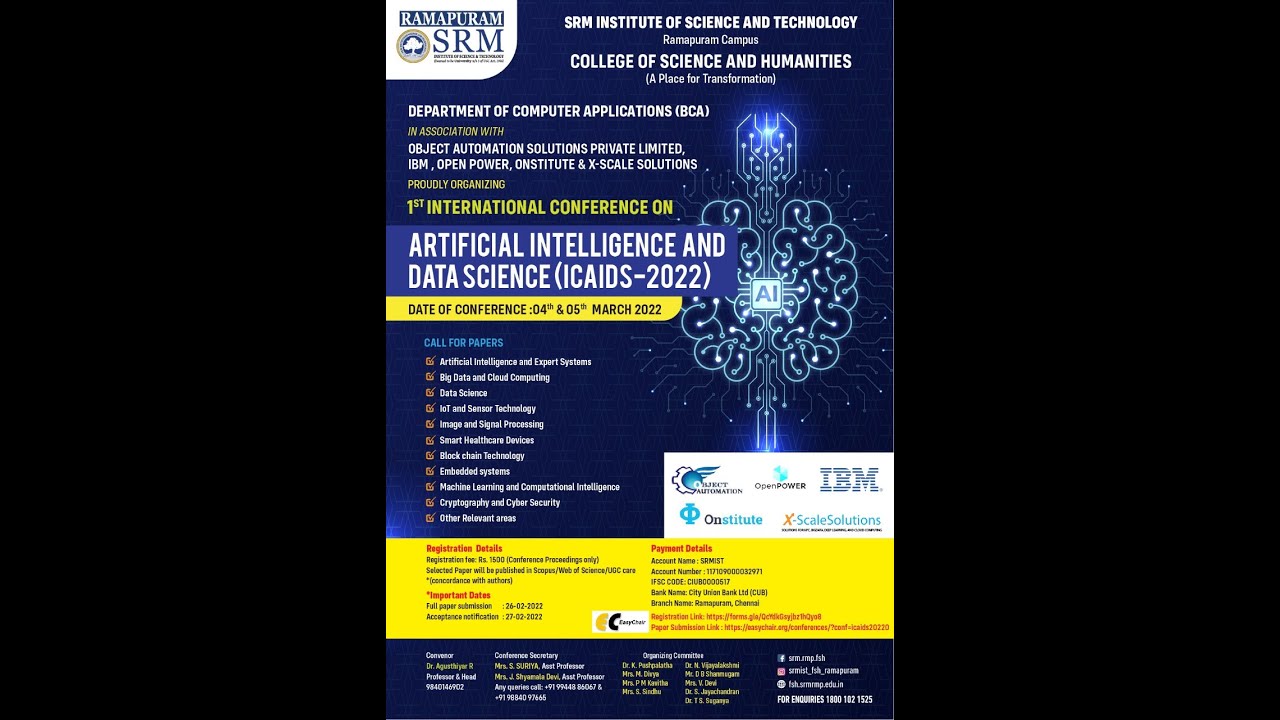 1st International Conference on Artificial Intelligence & Data Science ...