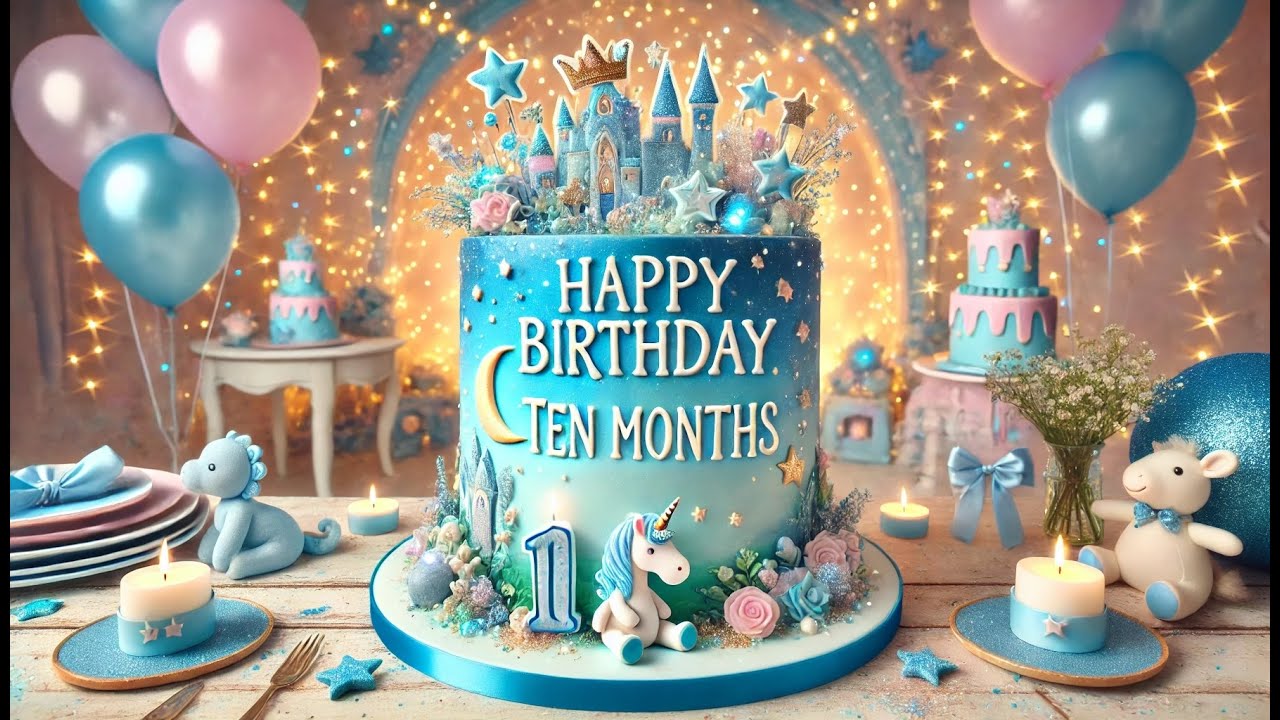 🎉 Milestone Baby: Happy 10-Month Birthday Cake Celebration for Baby Boy ...