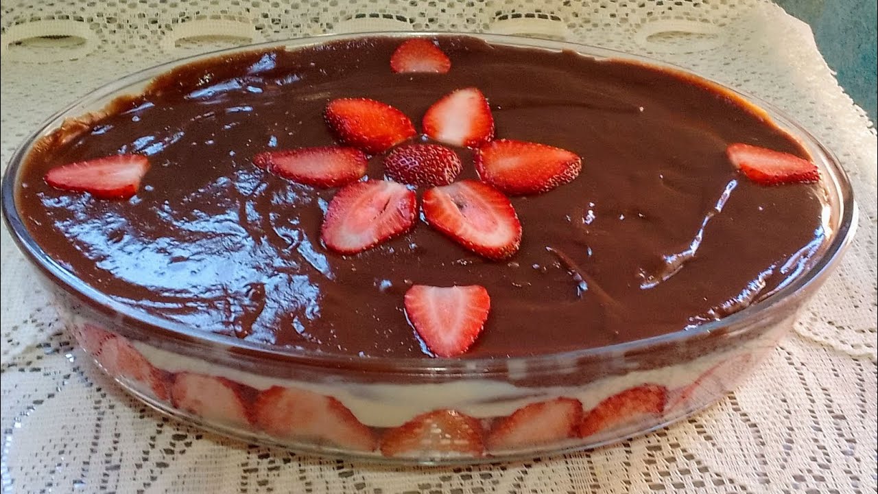 Pavê de bis com morango.Fácil e super gostoso.#Pavê #sobremesa - YouTube