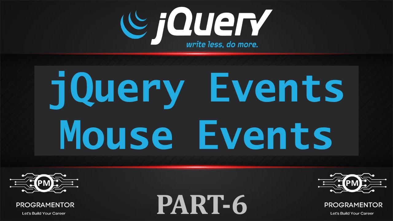 06 Jquery Events Mouse Events In Jquery Events In Jquery Learn 1010