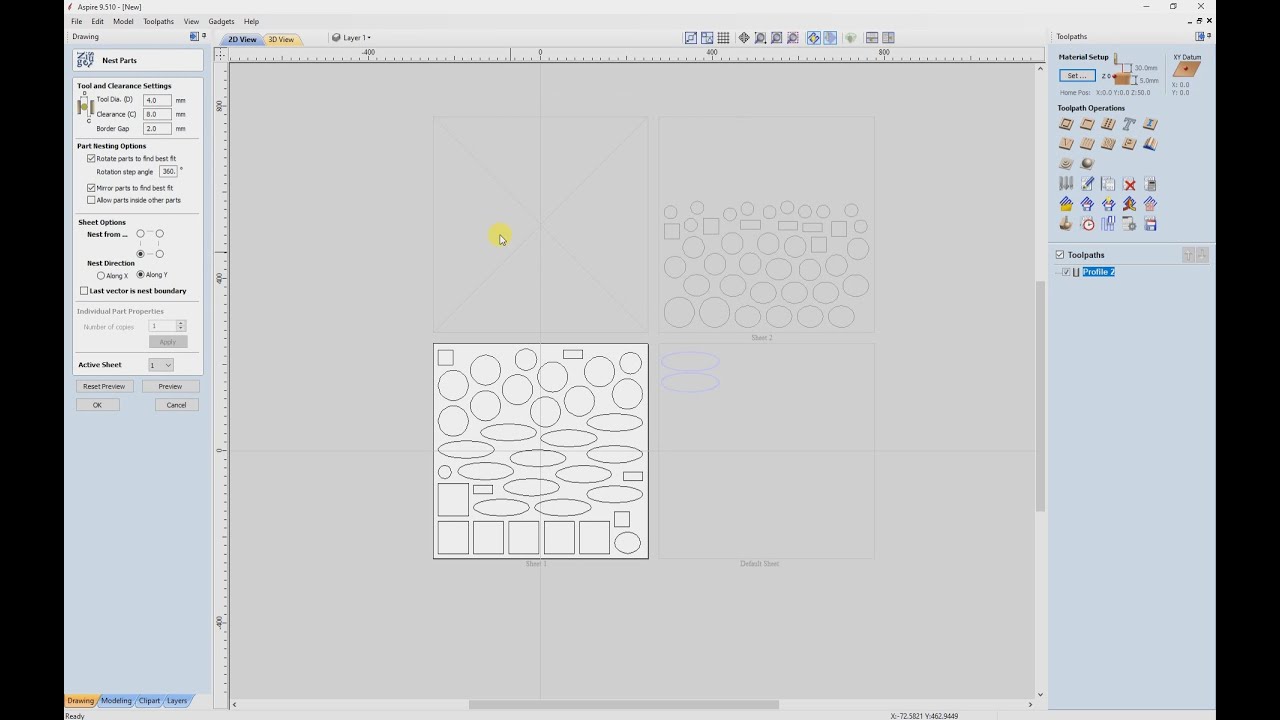 Vectric Aspire: Kako koristiti opcujiu "Nesting" (Uklapanje) - YouTube