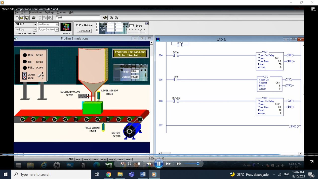 Simulación LogixPro - Silo Simulator Con Conteo Temporizado - YouTube
