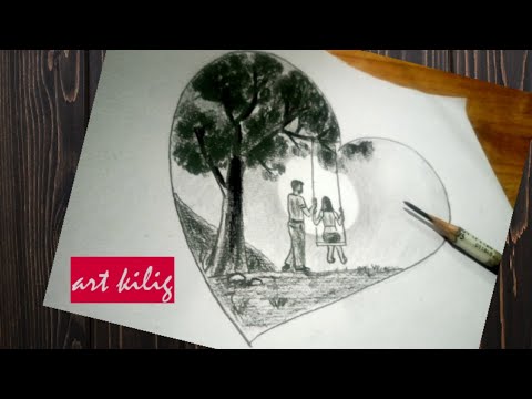HOW TO DRAW DATING COUPLE Under The Tree | Basic Drawing for Beginners ...